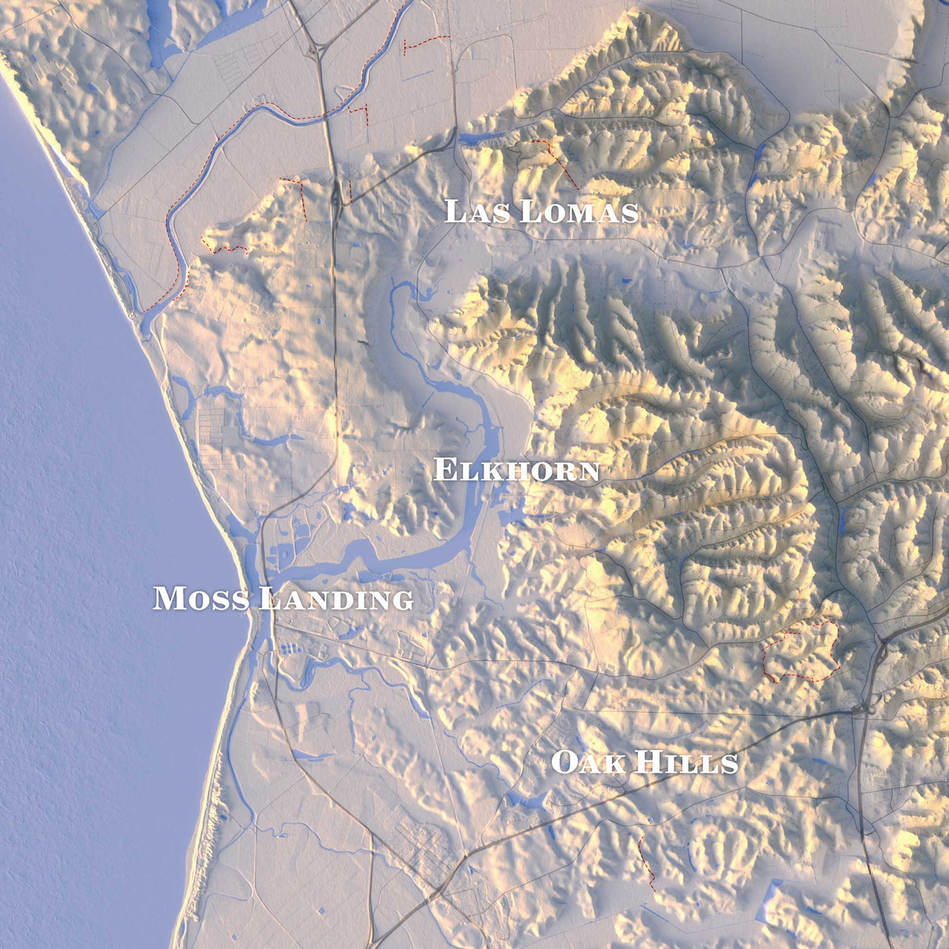 Monterey California Topographic Map Print | Nifty Mapworks