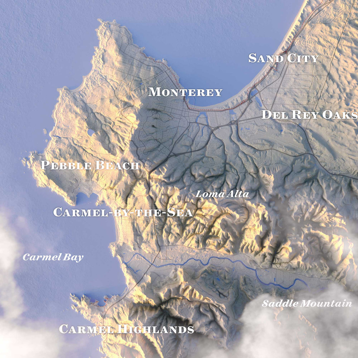 Monterey California Topographic Map Print | Nifty Mapworks