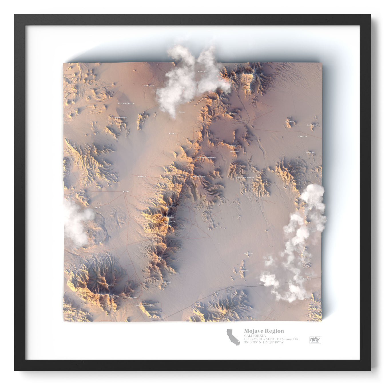 Mojave Region - Art Map – Nifty Mapworks
