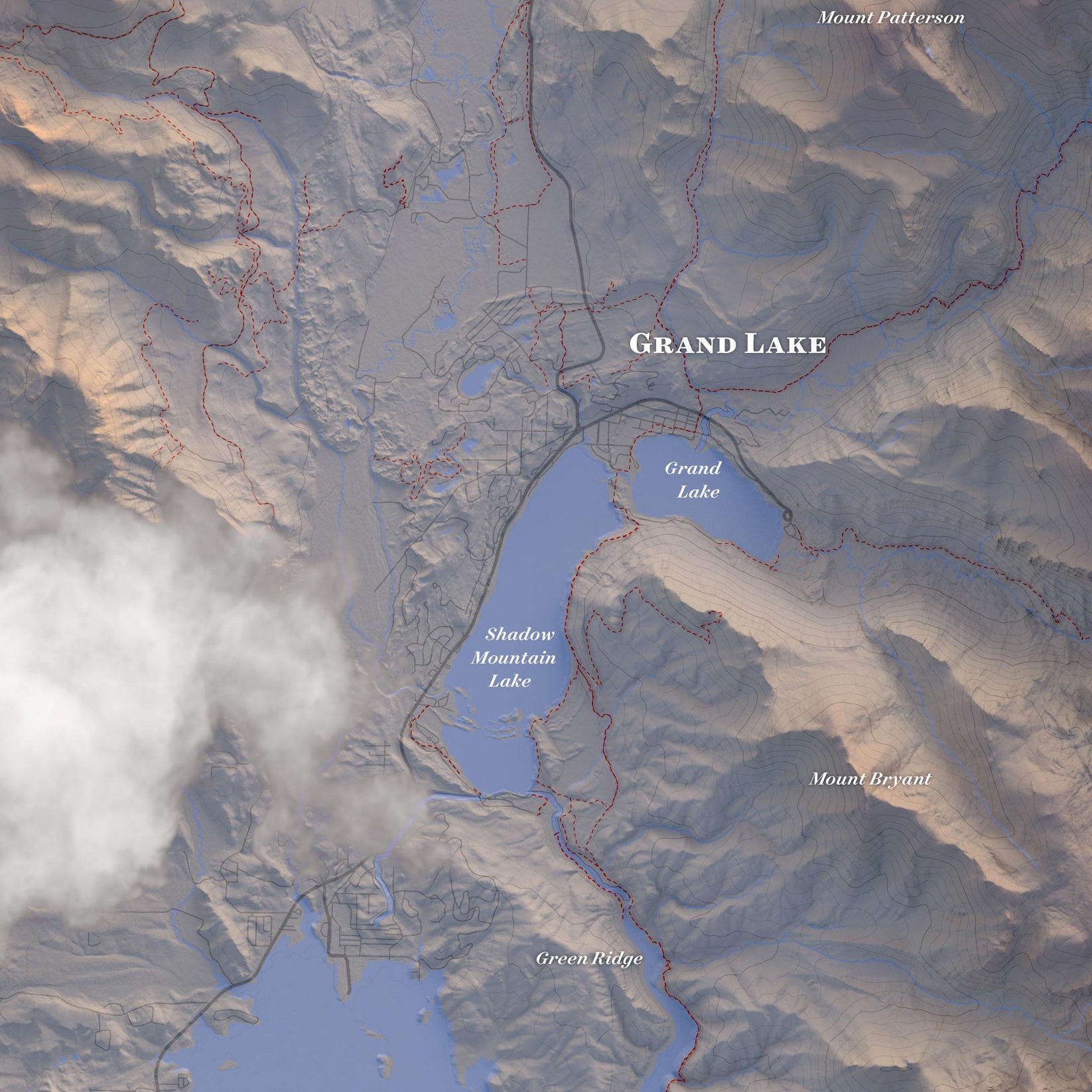 Grand Lake Estes Park Topographic Map Print | Nifty Mapworks