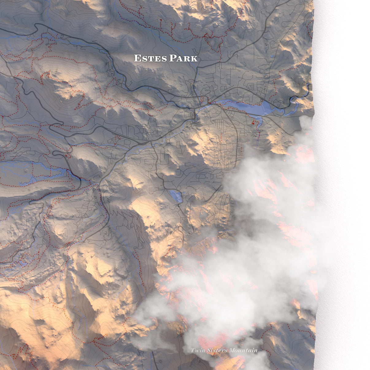 Grand Lake Estes Park Topographic Map Print | Nifty Mapworks
